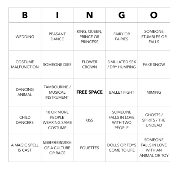 ballet bingo – movita beaucoup